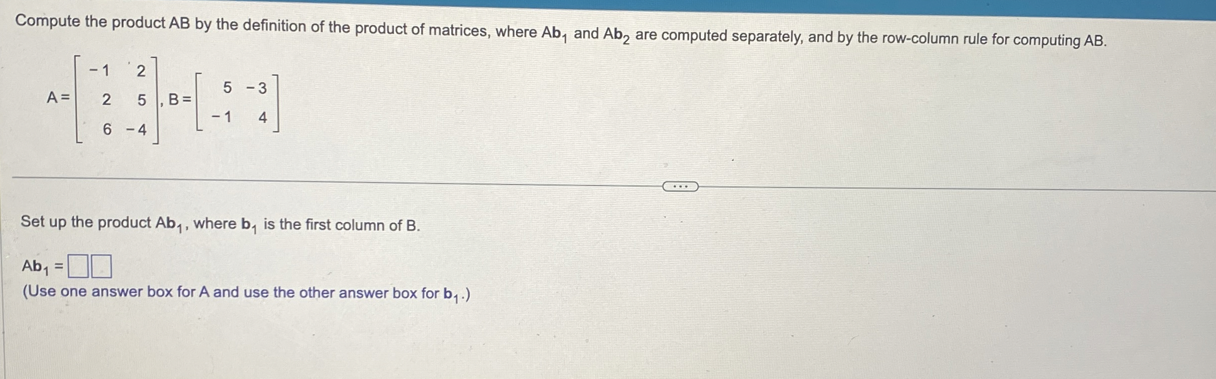Solved Compute the product AB ﻿by the definition of the | Chegg.com