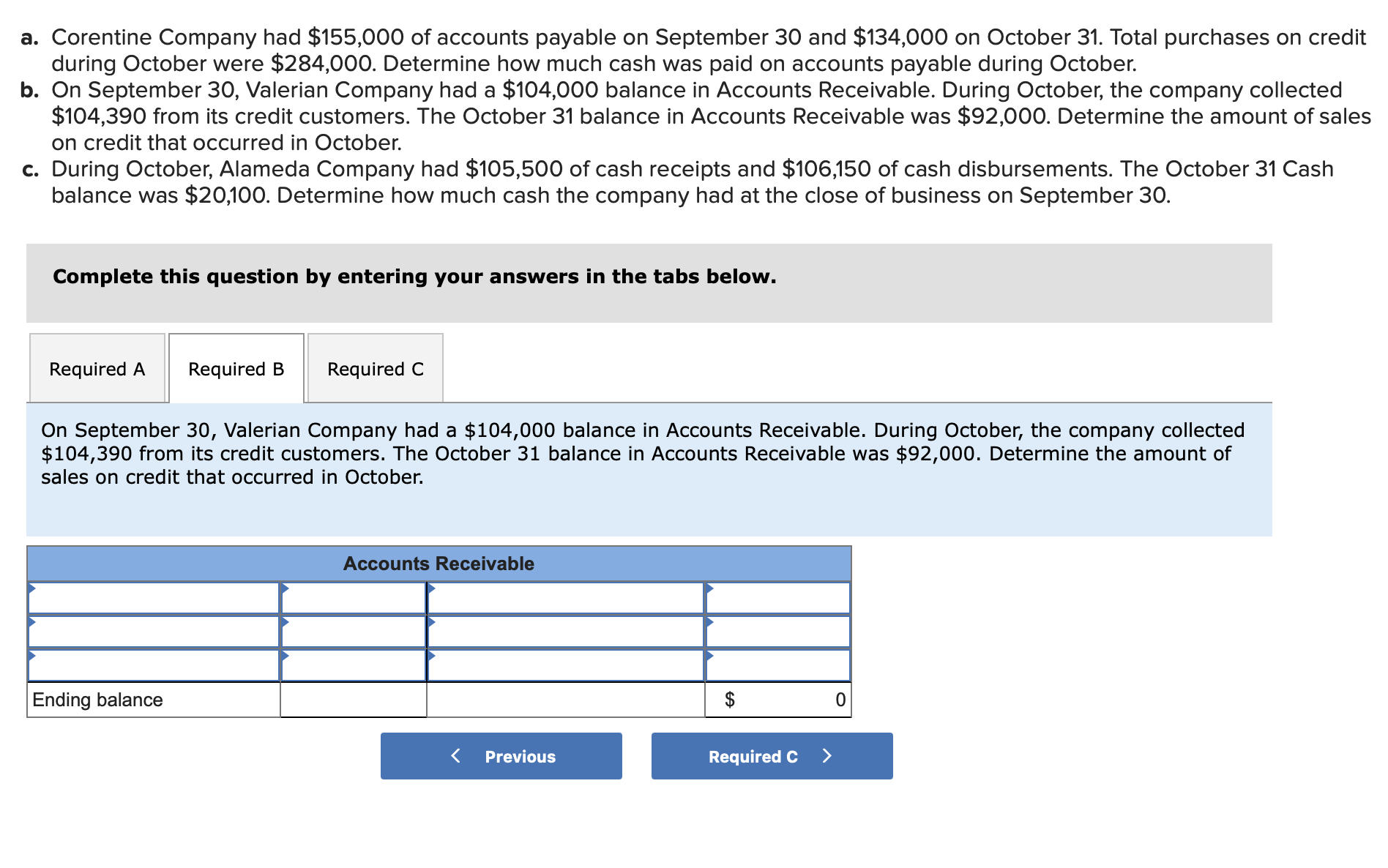 Solved a. ﻿Corentine Company had $155,000 of ﻿accounts | Chegg.com