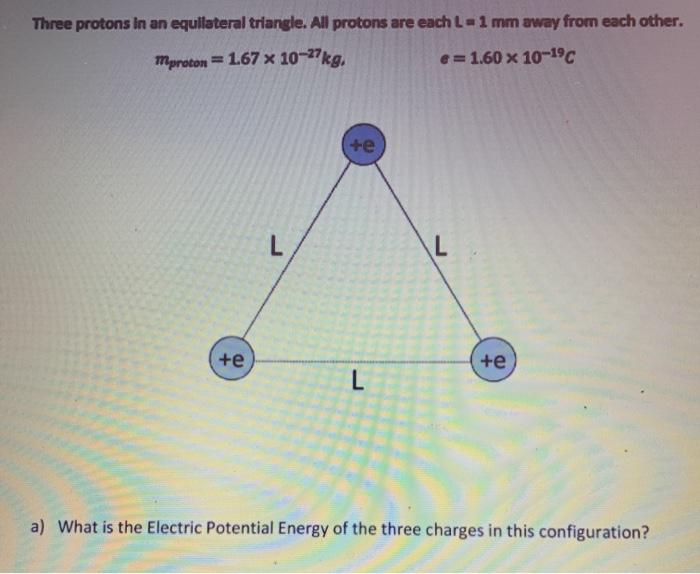 Solved Three protons in an equilateral triangle. All protons | Chegg.com