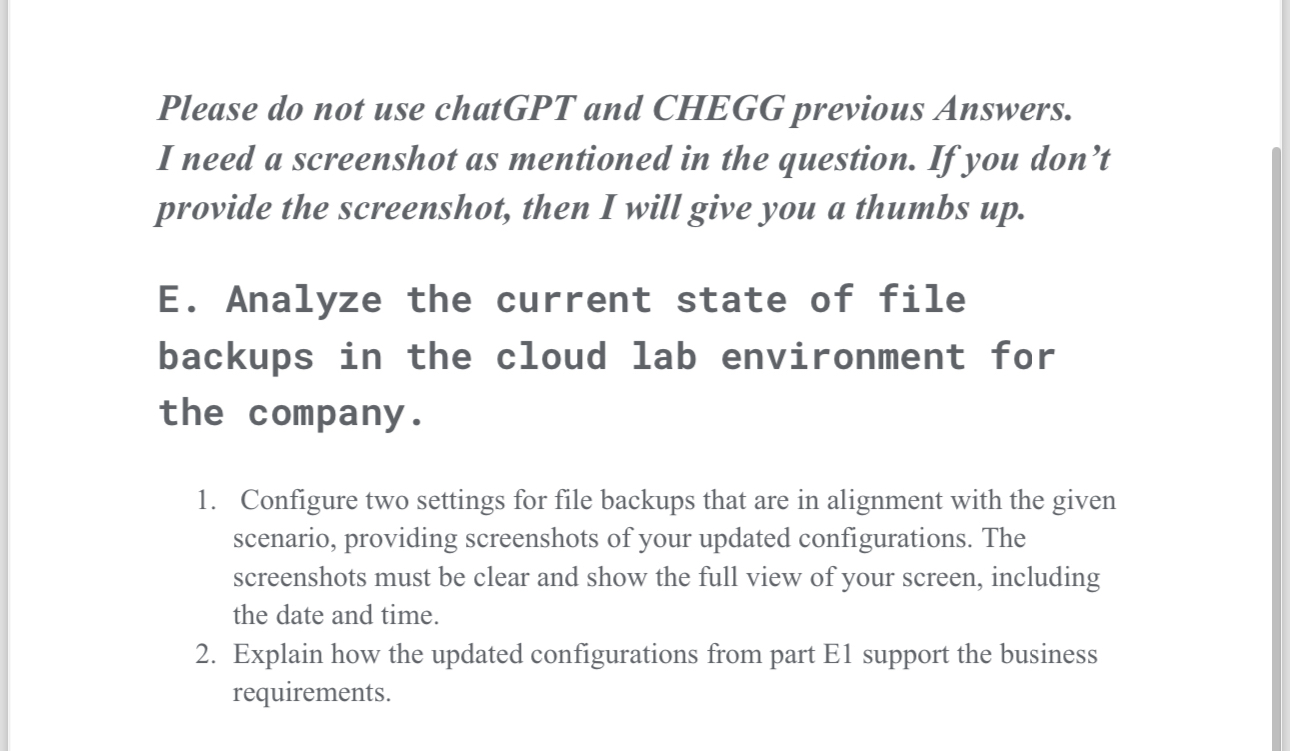 Solved Please do not use chatGPT and CHEGG previous | Chegg.com