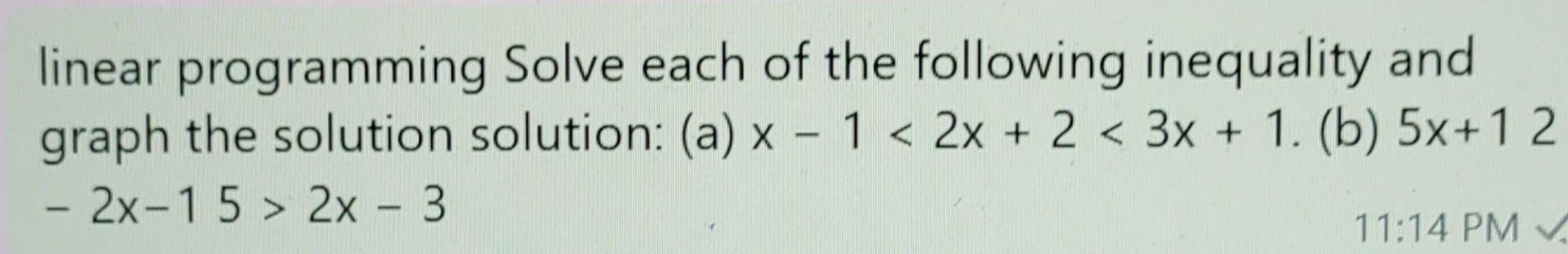 Linear Programming Solve Each Of The Following