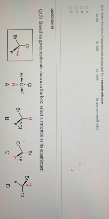 Solved Q10) Select a diastereomer for the following | Chegg.com