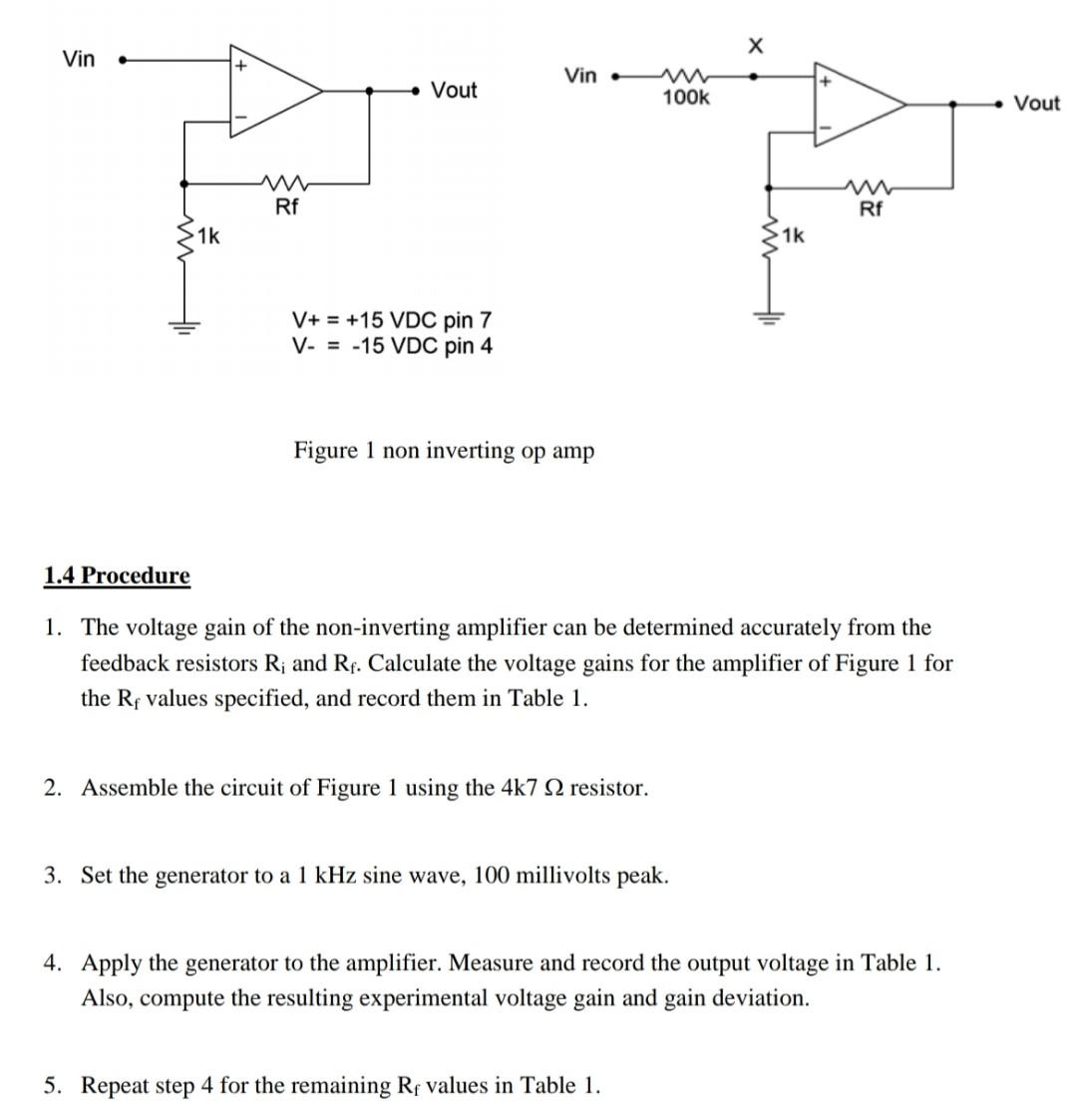 Solved Experiment Title: Non-inverting Voltage Amplifier. | Chegg.com