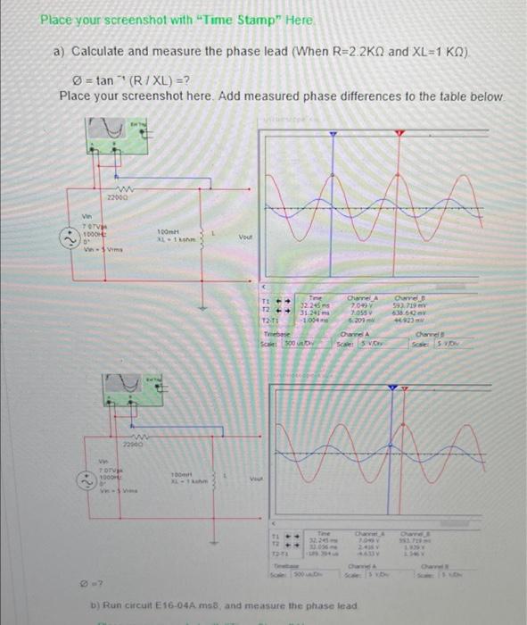 Analyzing Phase Lead in an RL Circuit. Method and | Chegg.com