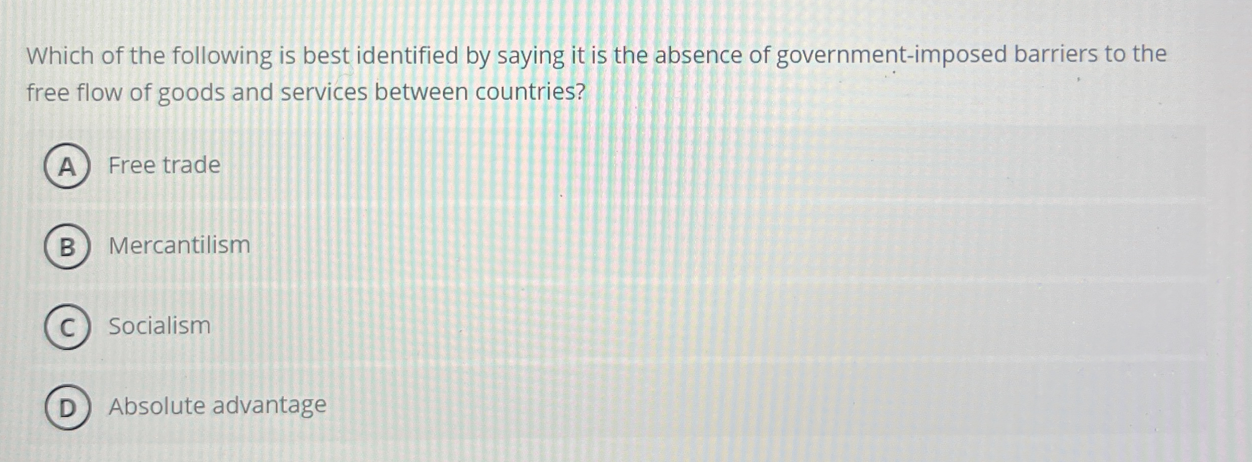 Solved Which of the following is best identified by saying | Chegg.com