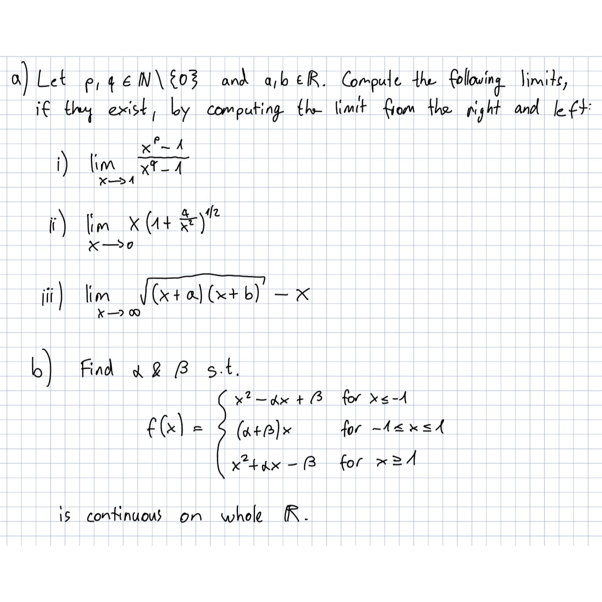 Solved a) ﻿Let p,qinN??{0} ﻿and a,binR. Compute the | Chegg.com
