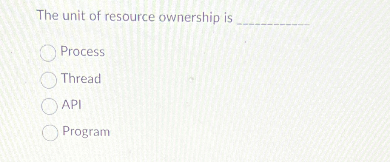 Solved The unit of resource ownership | Chegg.com