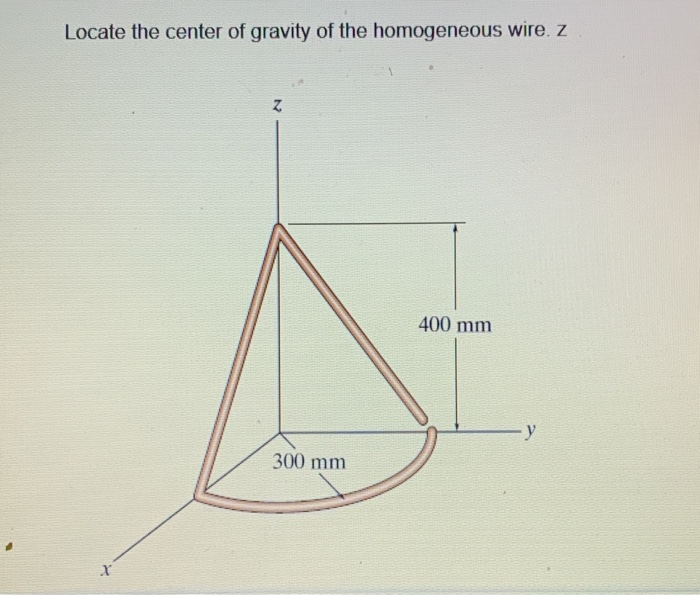 Solved Locate the center of gravity of the homogeneous wire. | Chegg.com