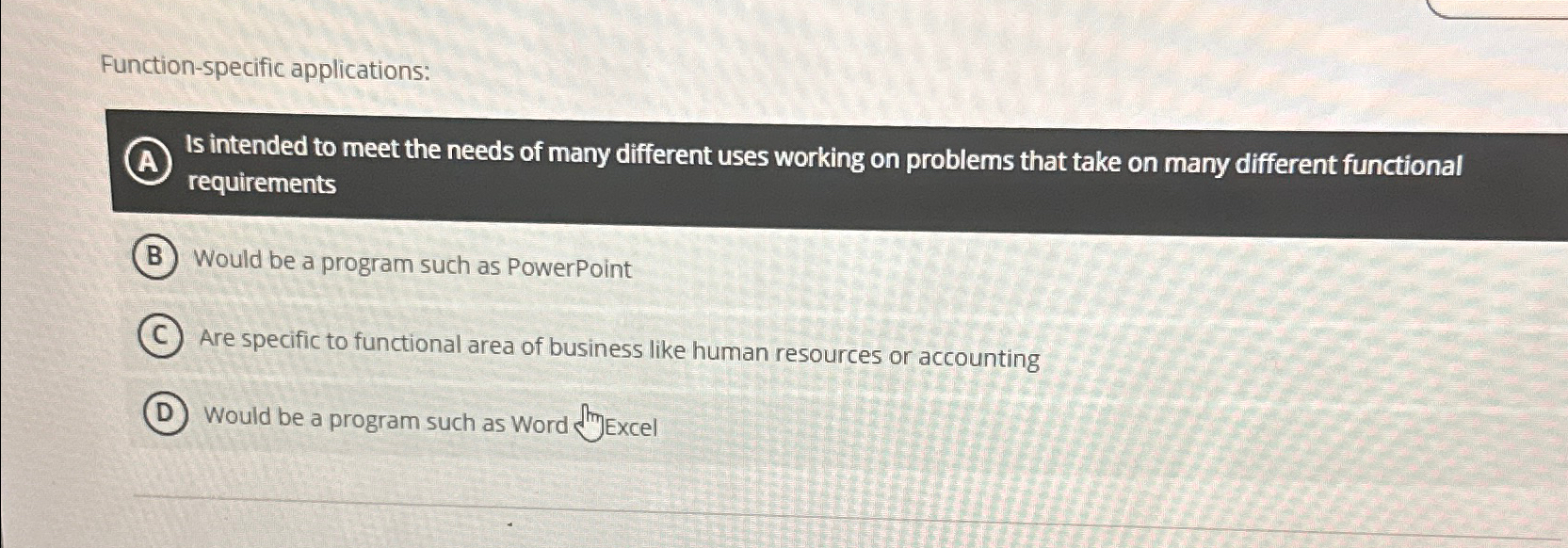 Solved Function-specific applications:Is intended to meet | Chegg.com