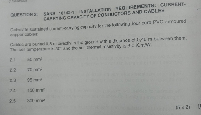 Solved QUESTION 2: SANS 10142-1: INSTALLATION REQUIREMENTS: | Chegg.com