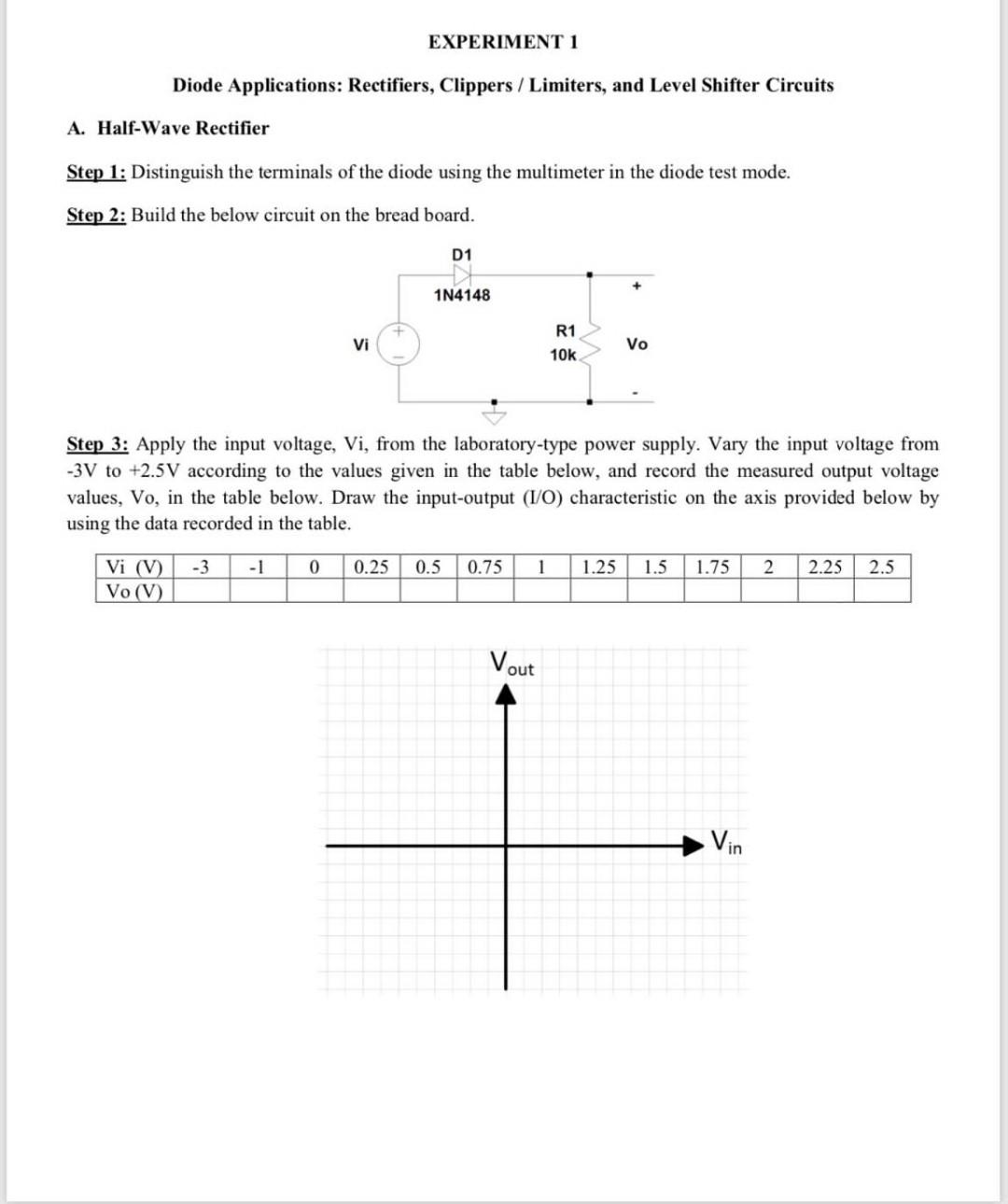 Solved A. Half-Wave Rectifier Step 1: Distinguish the | Chegg.com