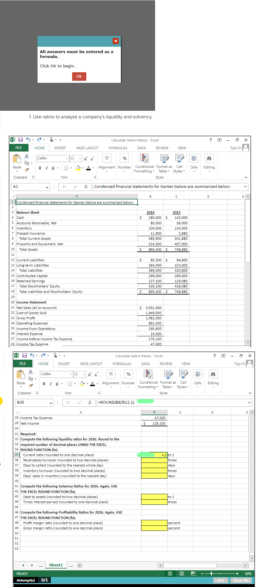 Solved All answers must be entered as a excel formula. Check | Chegg.com