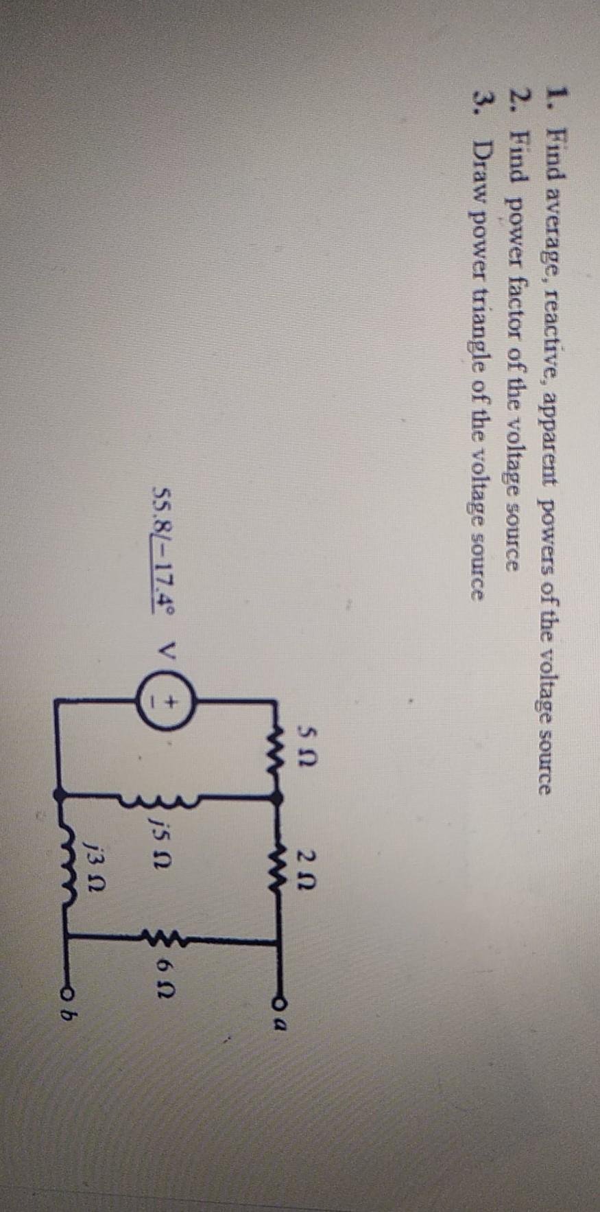 Solved 1. Find average, reactive, apparent powers of the | Chegg.com