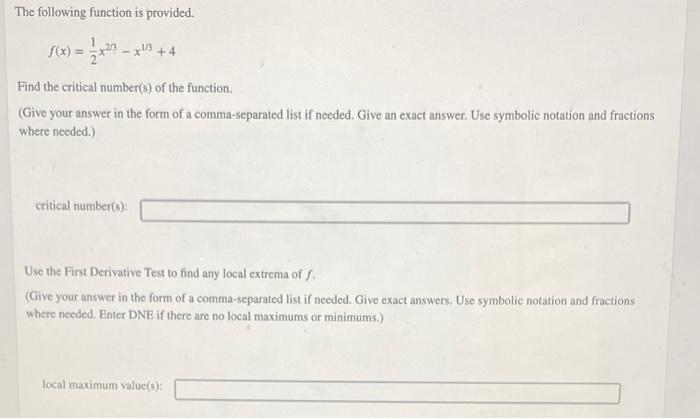 Solved The following function is provided. | Chegg.com