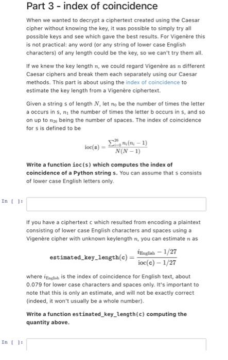 Solved Part 1 - frequency analysis and the Caesar cipher Let | Chegg.com