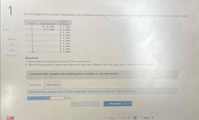 Solved 1 5 points eBook Hint Print References Mc Graw The | Chegg.com
