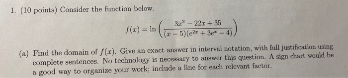 Solved 1. (10 points) Consider the function below. 322 - 223 | Chegg.com