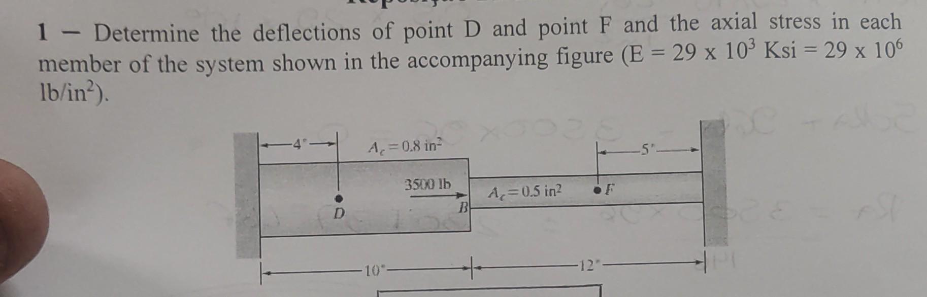 Solved 1 Determine The Deflections Of Point D And Point F