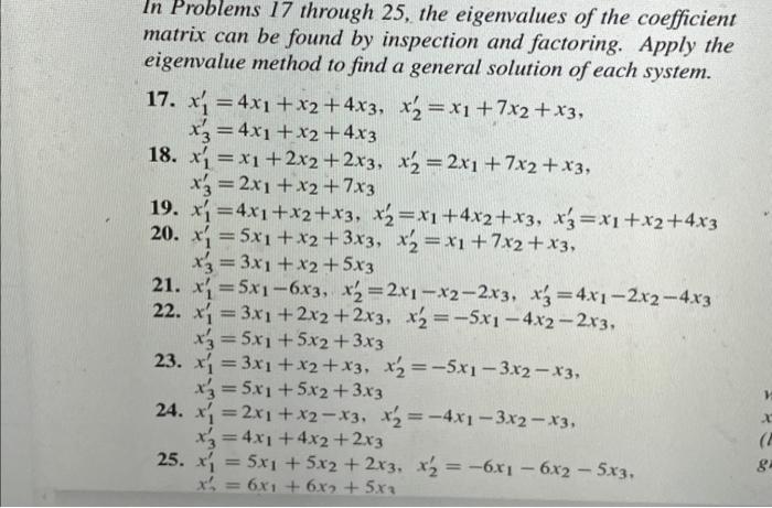 Solved In Problems 17 through 25, the eigenvalues of the | Chegg.com