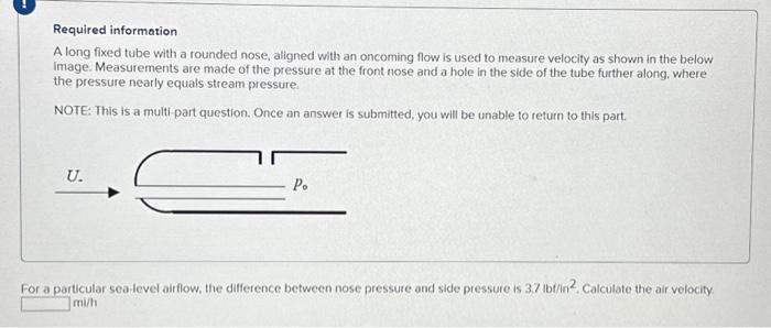 Solved Required information A long fixed tube with a rounded | Chegg.com
