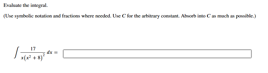 Solved C ﻿for the arbitrary constant. Absorb into C as ﻿much | Chegg.com