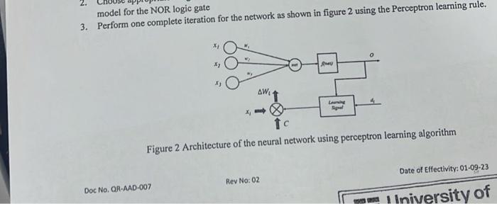 model for the NOR logic gate 3. Perform one complete | Chegg.com