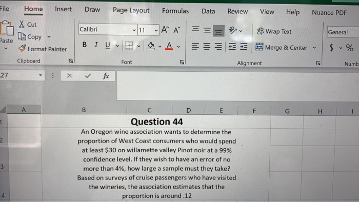 Solved File Home Insert Draw Page Layout Formulas Data | Chegg.com