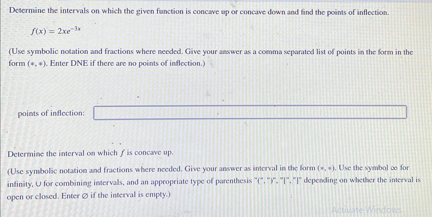 Solved Determine the intervals on which the given function | Chegg.com