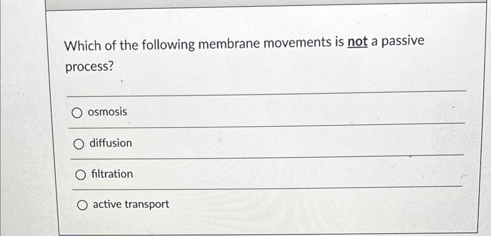 Solved Which of the following membrane movements is not a | Chegg.com