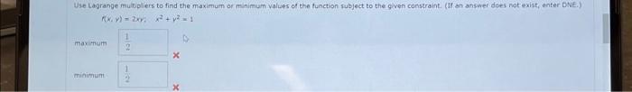 Solved Use Lagrange multipliers to find the maximum or | Chegg.com