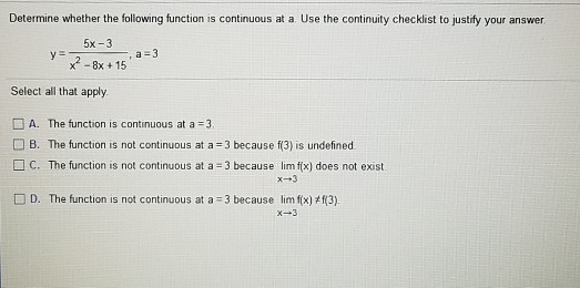 Solved Determine whether the following function is | Chegg.com