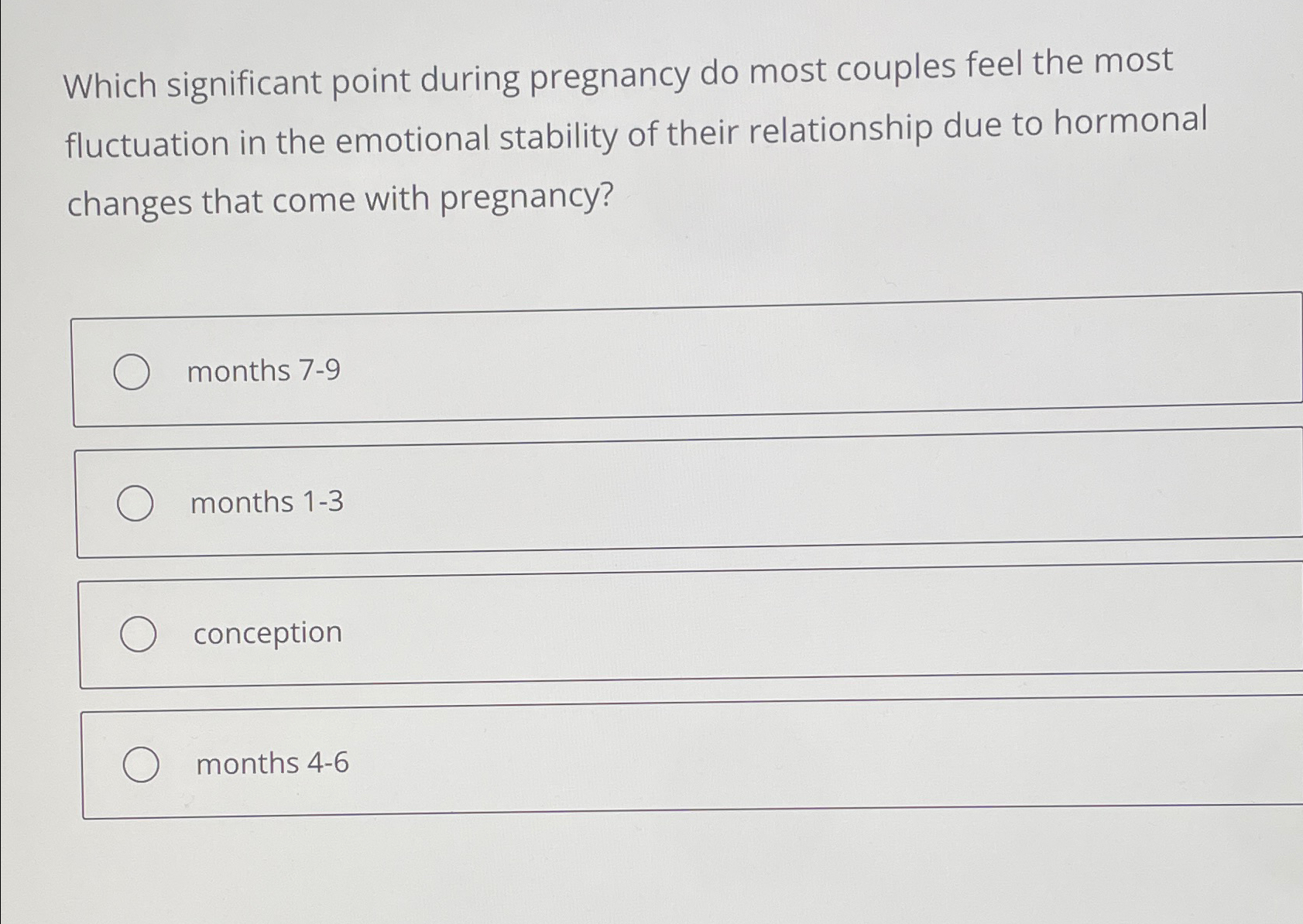 Solved Which significant point during pregnancy do most | Chegg.com