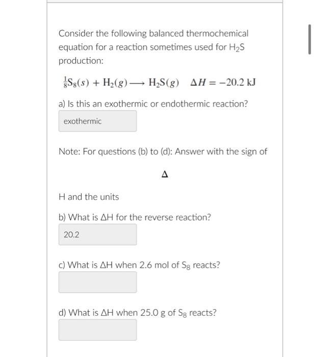 Solved Consider the following balanced thermochemical | Chegg.com
