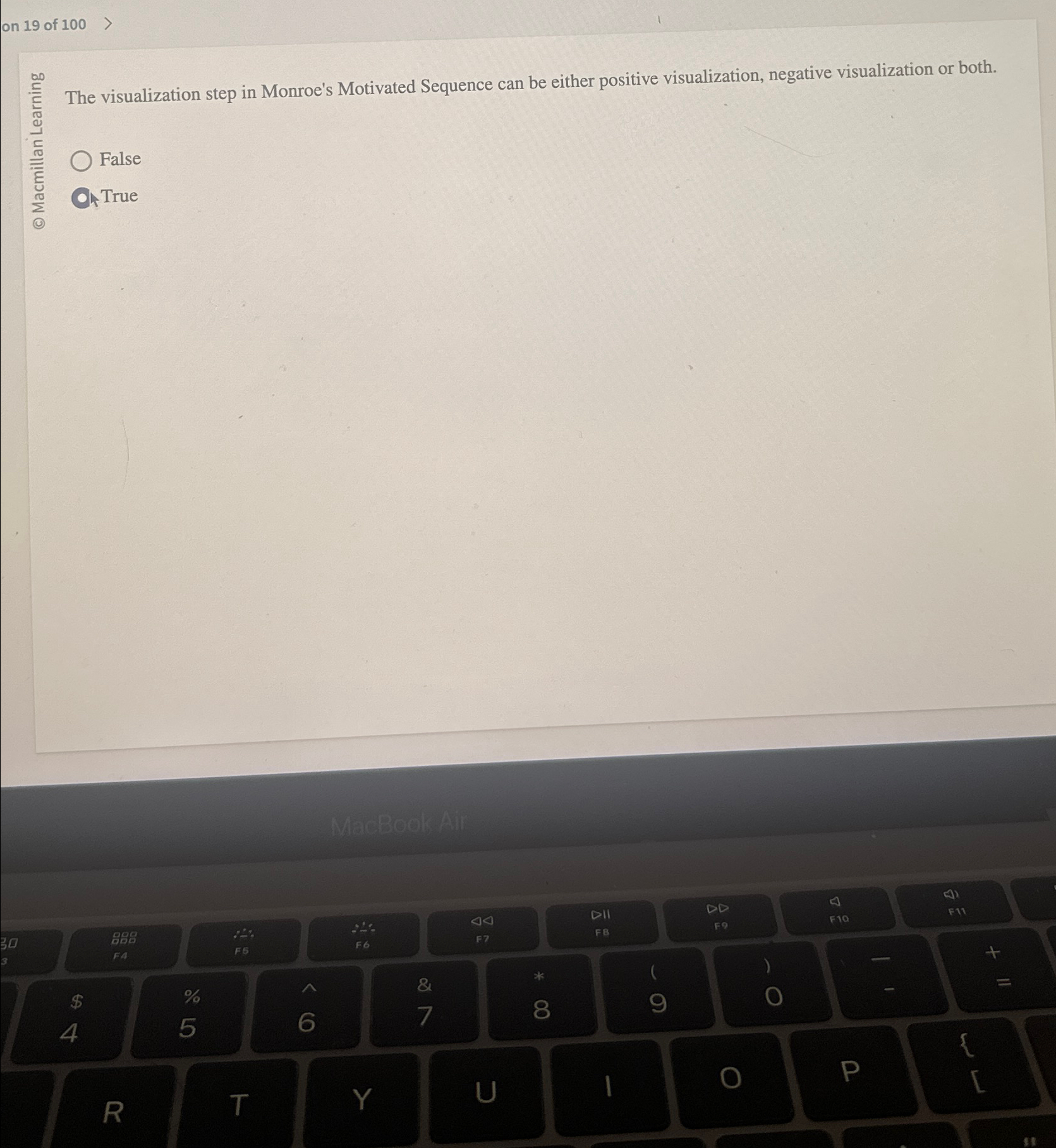 Solved on 19 ﻿of 100The visualization step in Monroe's | Chegg.com