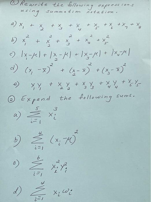 Solved (1.) Rewrite the following expressions using | Chegg.com