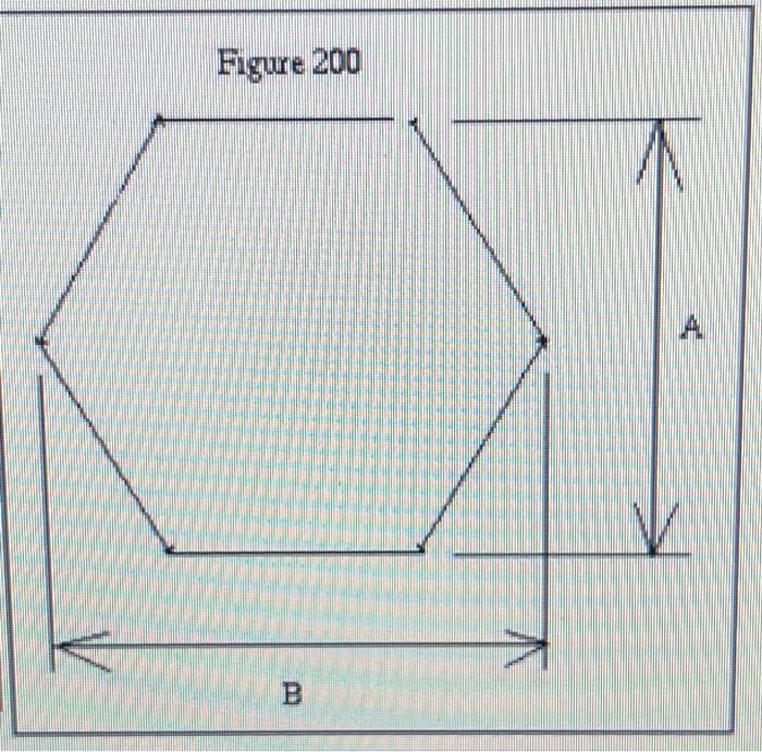 Solved A hex head bolt in Fig.200 measures 33mm (A) across | Chegg.com