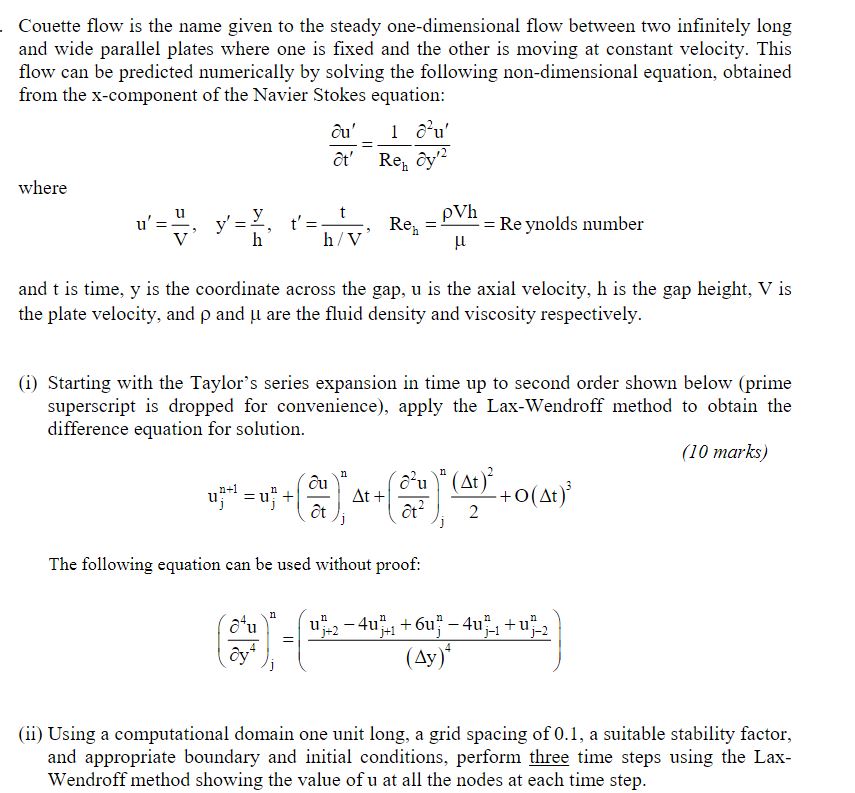Solved Couette flow is the name given to the steady | Chegg.com