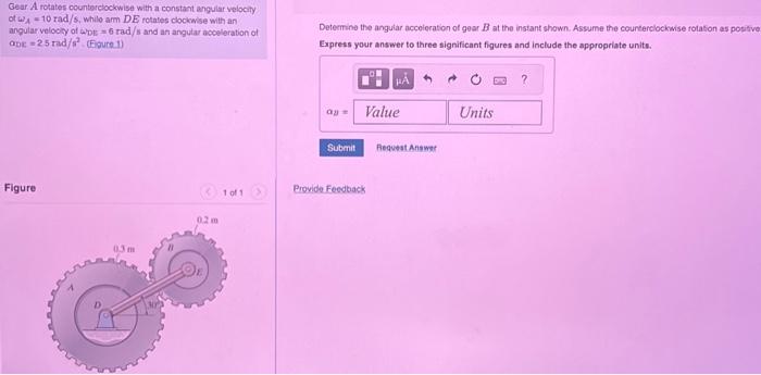 Solved Gear A rotates counterclockwise with a constant | Chegg.com