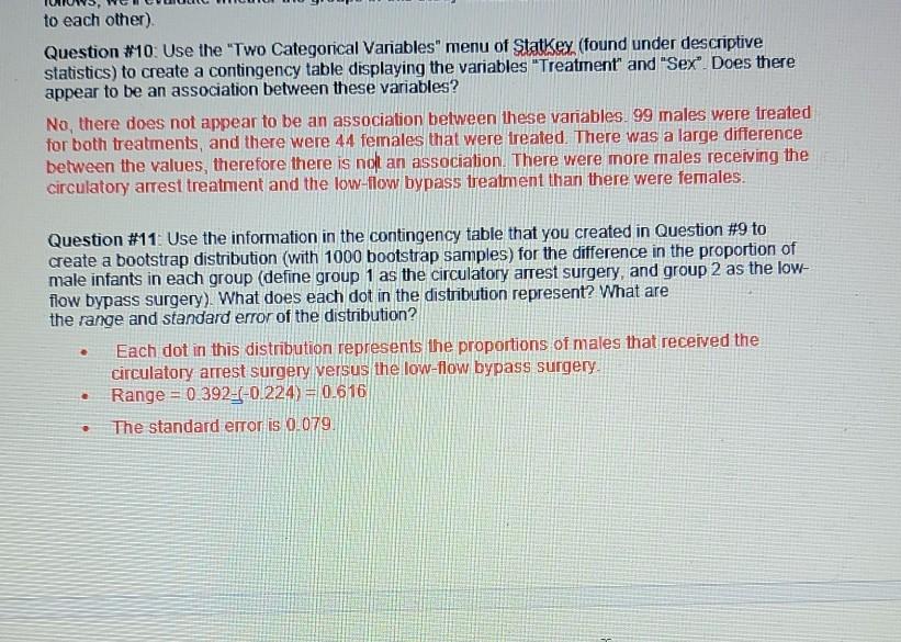Question #4 Use StatKey to construct a bootstrap | Chegg.com