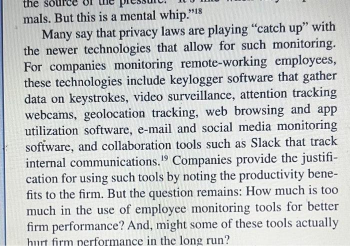 Solved Workplace Spying* Investment banking company Goldman | Chegg.com