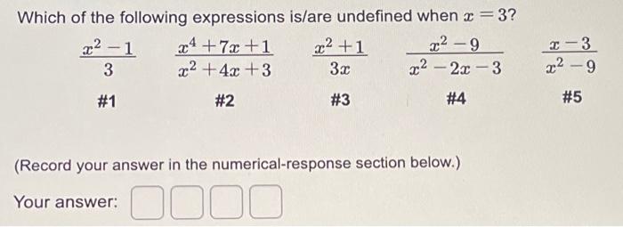 Solved Which of the following expressions is/are undefined | Chegg.com