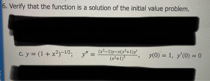 Solved Verify that the function is a solution of the initial | Chegg.com