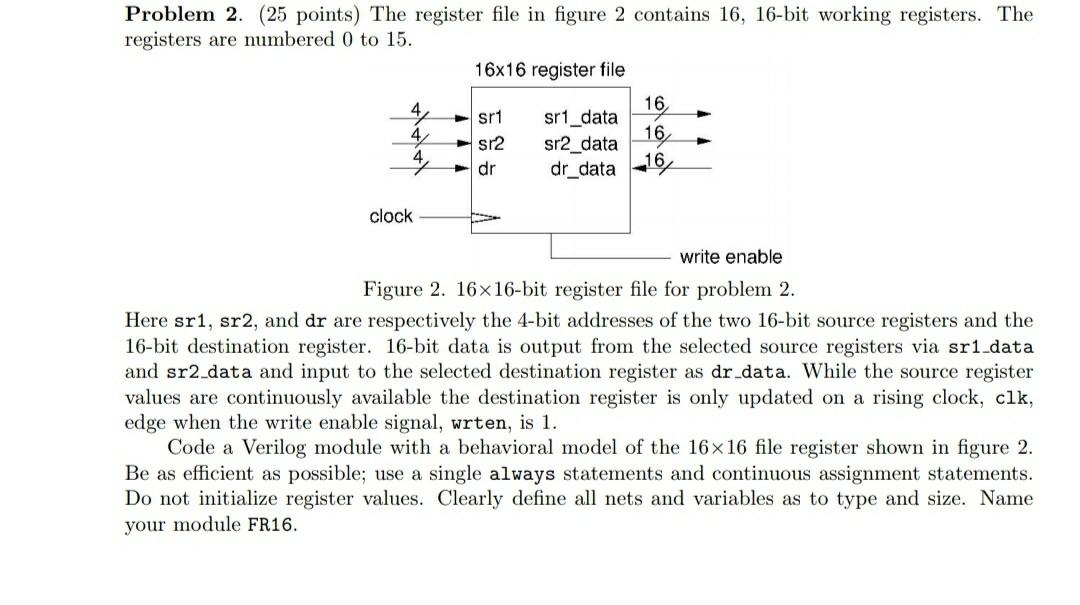 Solved Problem 2. (25 points) The register file in figure 2 | Chegg.com