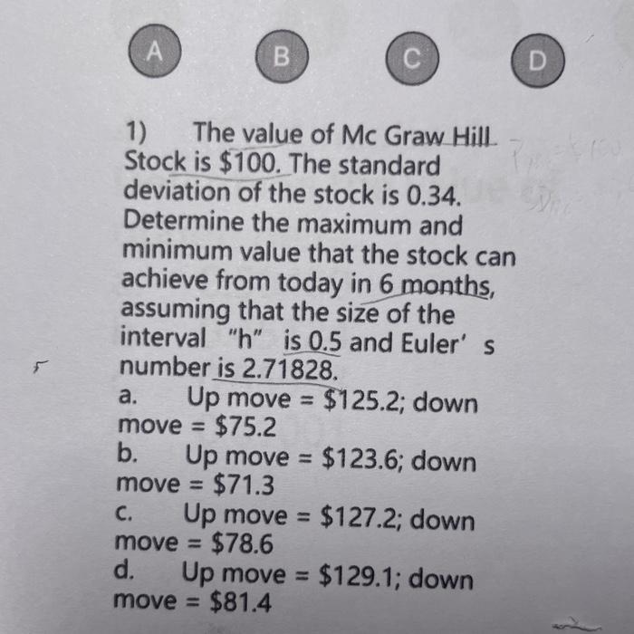 Solved 1) The value of Mc Graw Hill. Stock is $100. The | Chegg.com