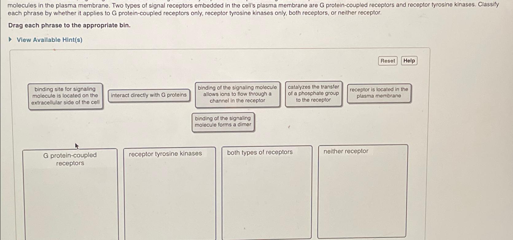 Solved molecules in the plasma membrane. Two types of signal | Chegg.com