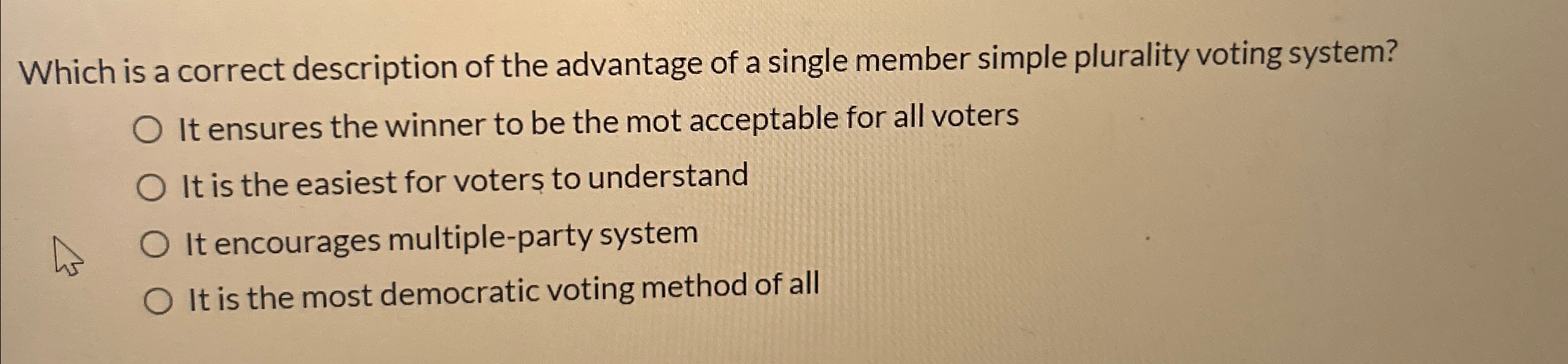 Solved Which is a correct description of the advantage of a | Chegg.com