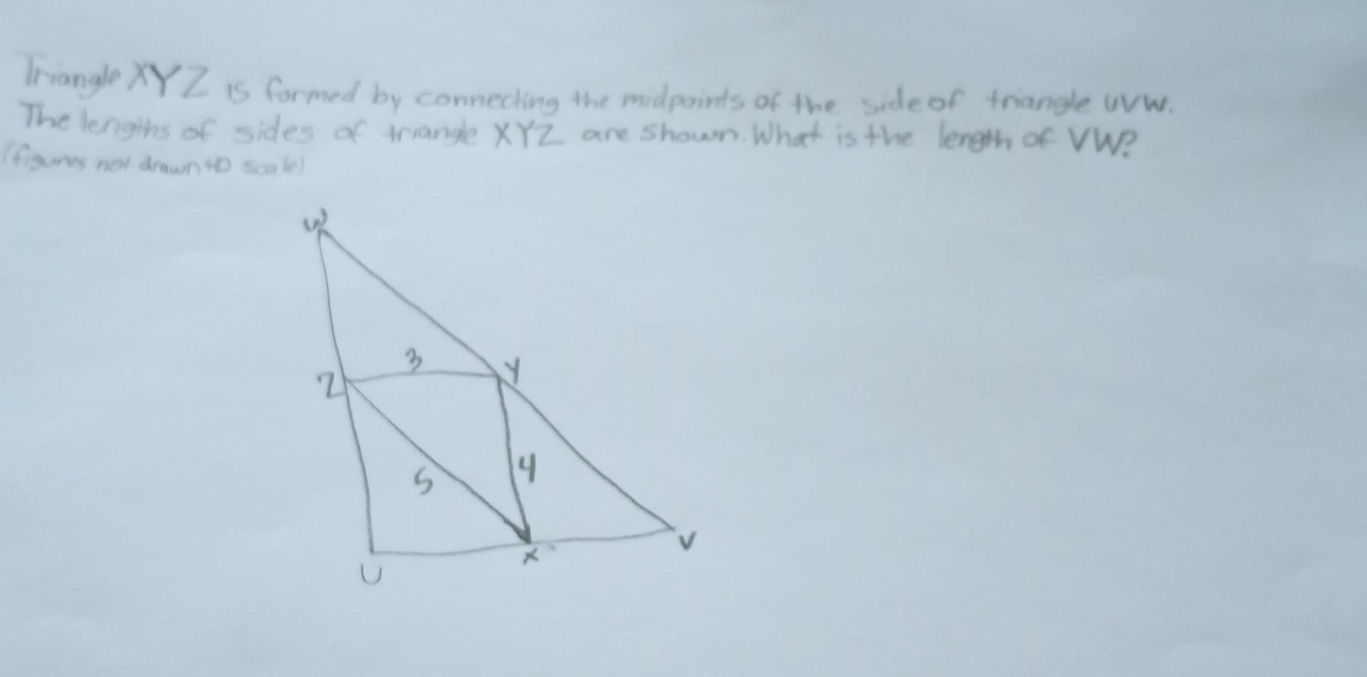 Solved Triangle XYZ is formed by connecting the midpoints of | Chegg.com