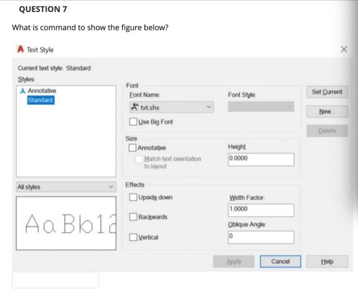 Solved What is command to show the figure below? A Text | Chegg.com