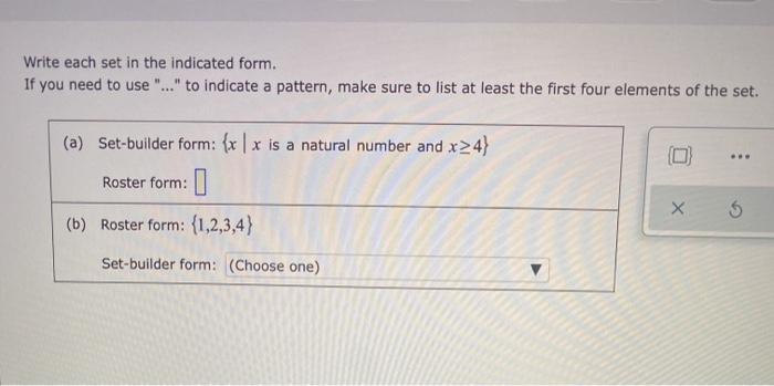 Solved Write each set in the indicated form. If you need to | Chegg.com