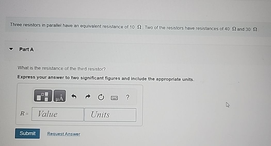 Solved Three resistors in parallel have an equivalent | Chegg.com